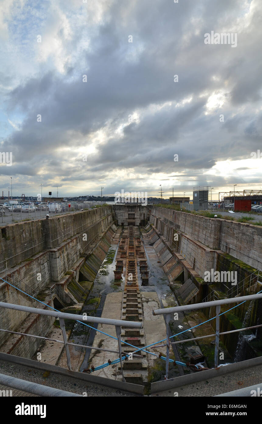 Empty dry dock in Saint Malo, France Stock Photo - Alamy