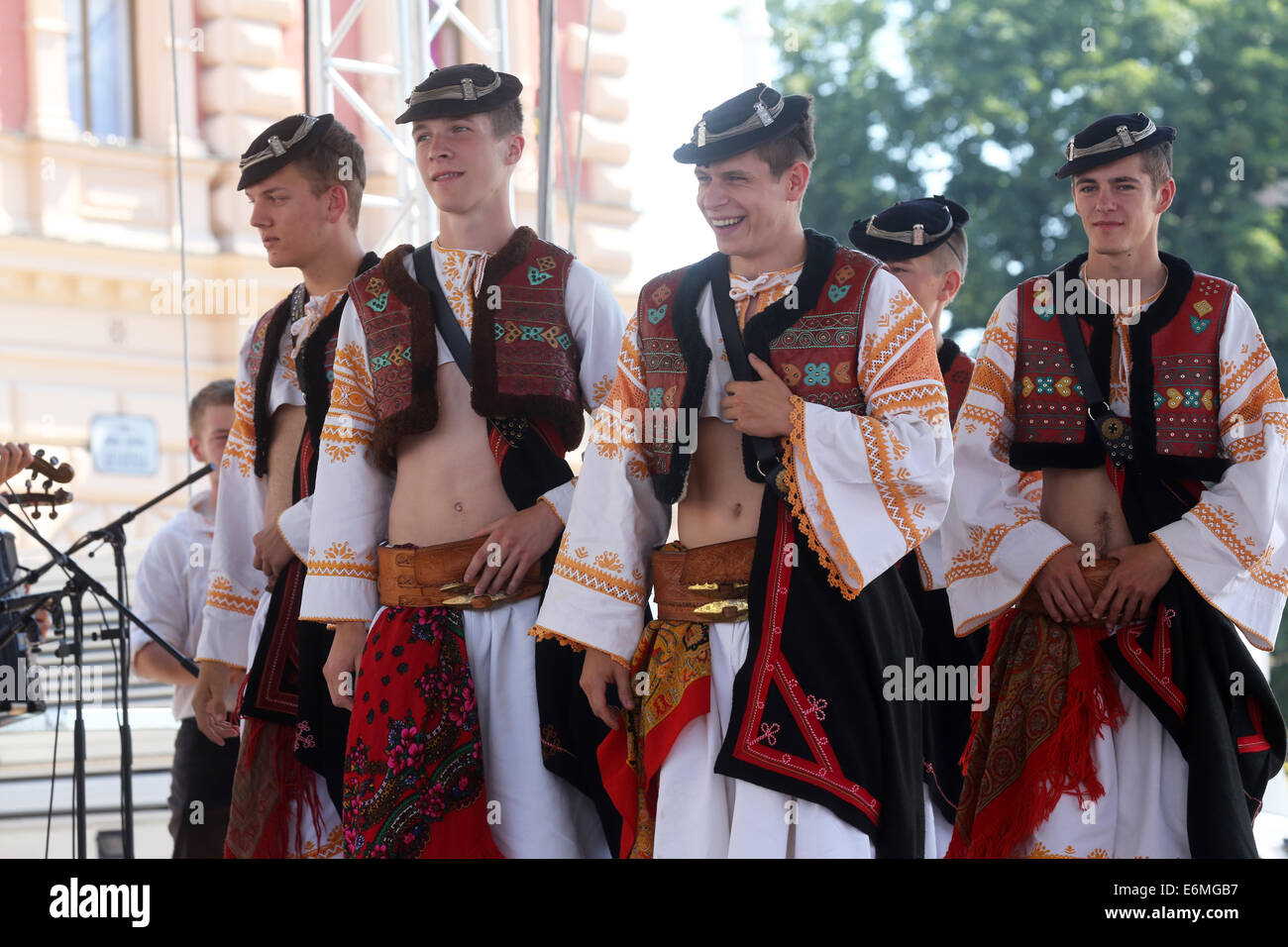 Members of folk group Detva from Slovakia during the 48th International ...