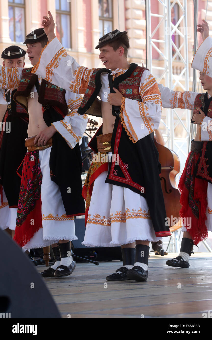 Members of folk group Detva from Slovakia during the 48th International ...