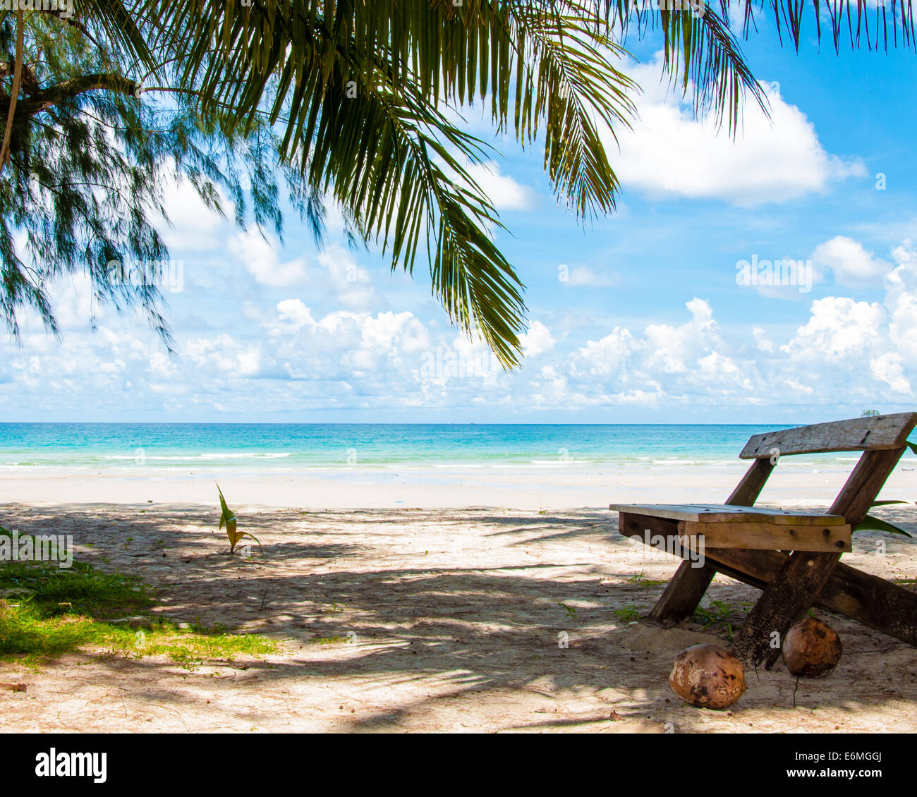 Beautiful tropical beach with white sand, blue waters and colorful ...