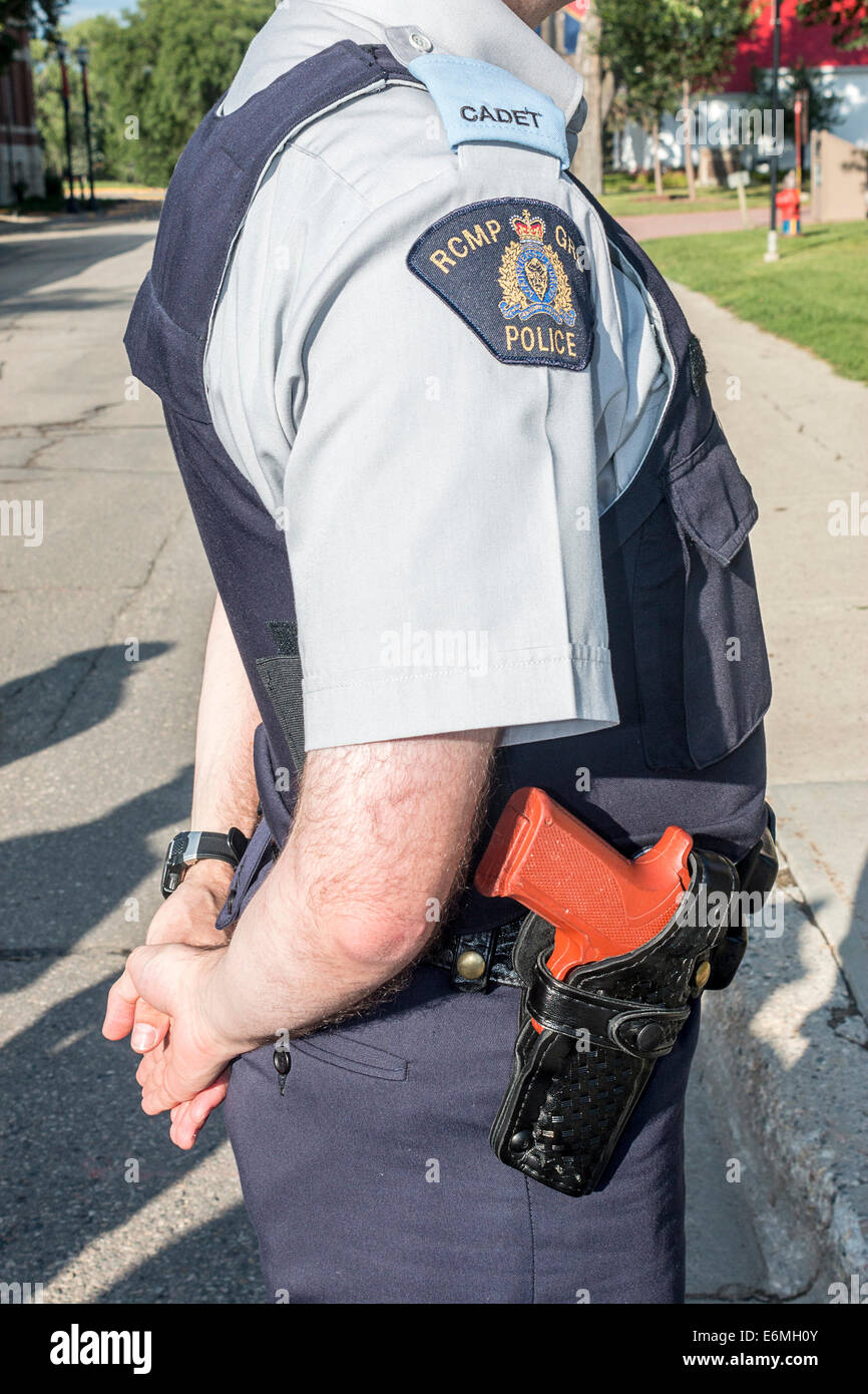 An RCMP cadet at the RCMP cadet training academy, Regina, Saskatchewan ...
