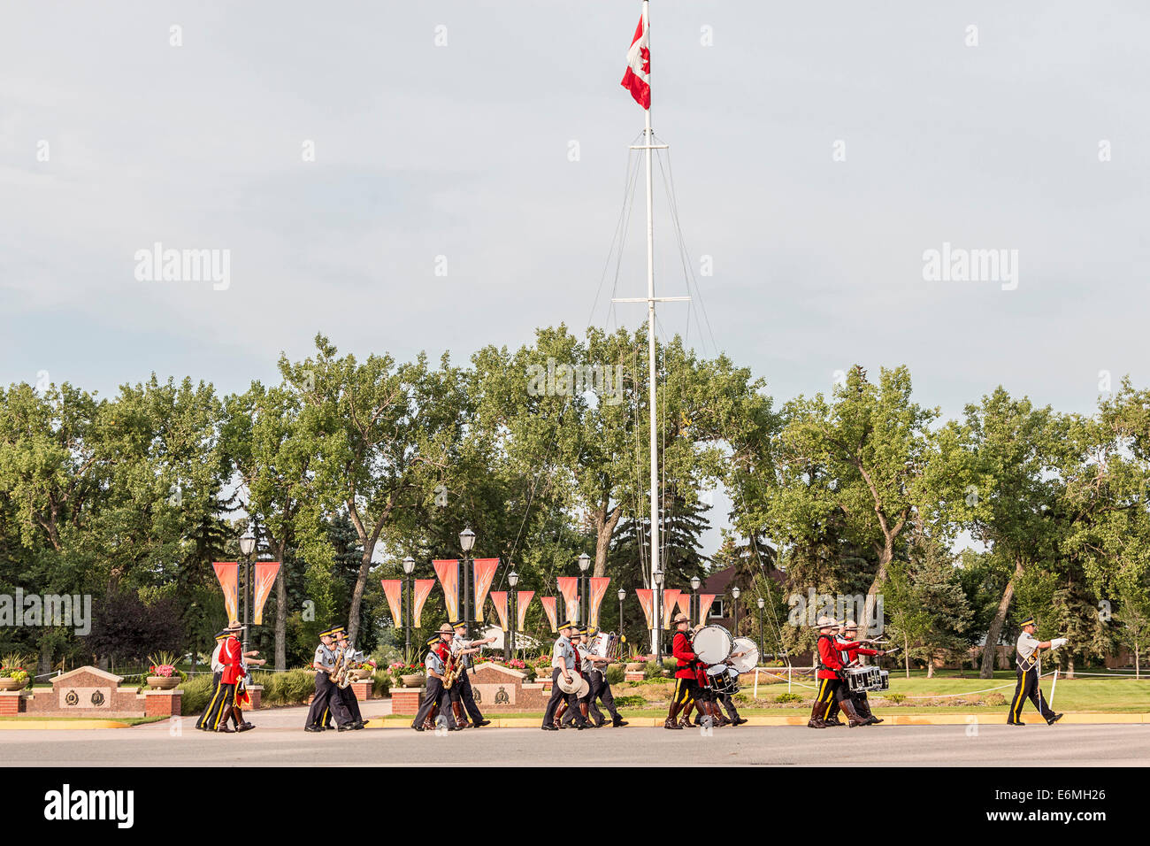 Marching band at the Sunset-Retreat Ceremony held once a week in summer ...