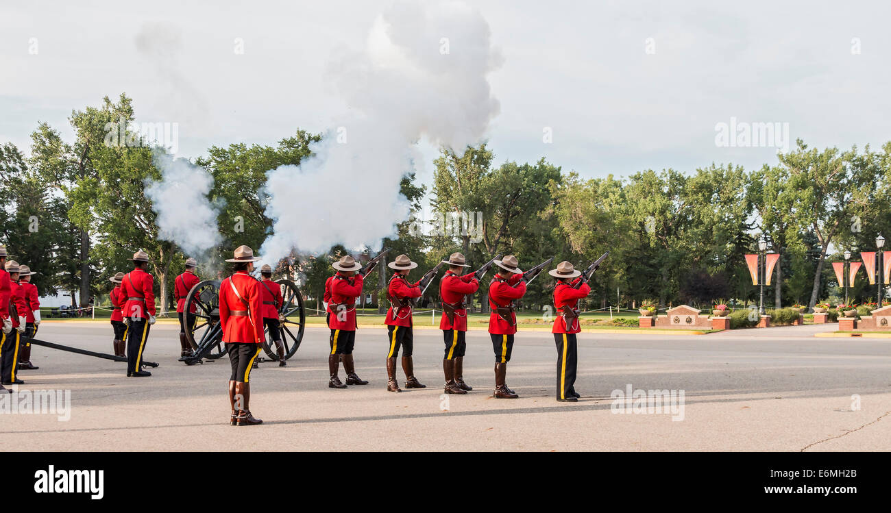 Firing of rifles and cannon at the Sunset-Retreat Ceremony held once a ...