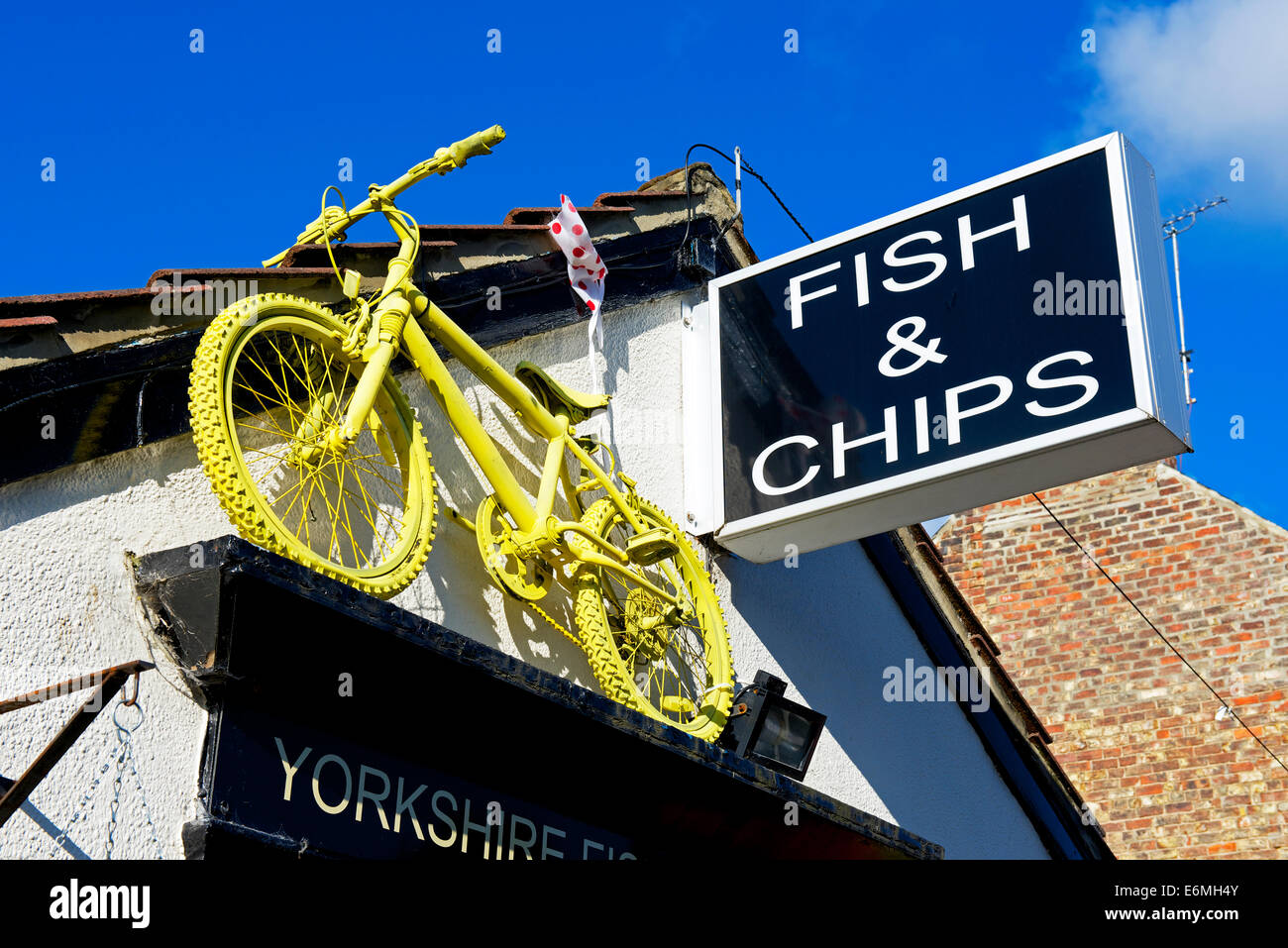 Sign for fish & chip shop Stock Photo - Alamy