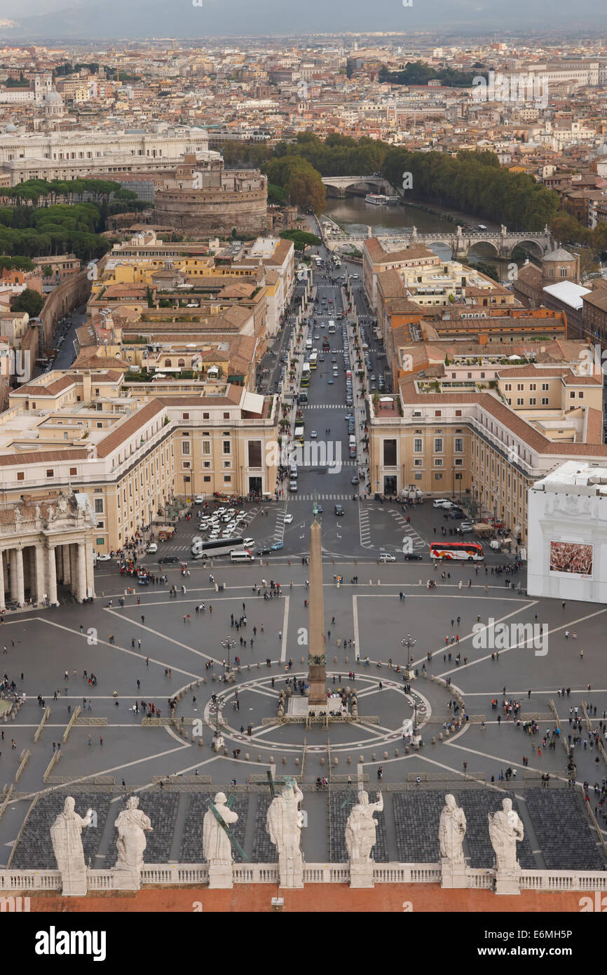A view from the roof of St Peter's Basilica overlooking St Peter's ...