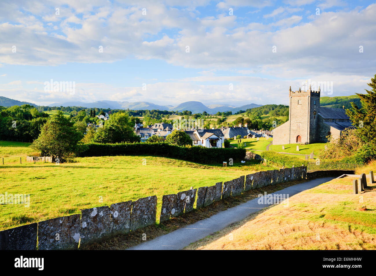 Hawkshead Lake District England uk sunny summer day popular tourist ...