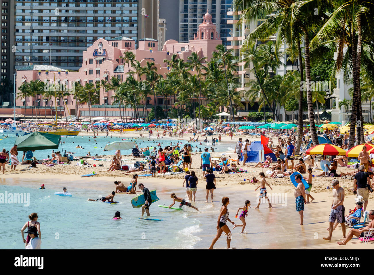 Honolulu Waikiki Beach Hawaii,Hawaiian,Oahu,Pacific Ocean water,Kuhio ...