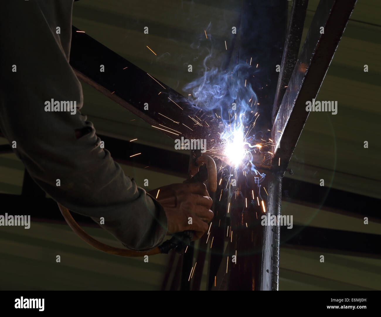 Electric welding connecting construction metal hi-res stock photography ...