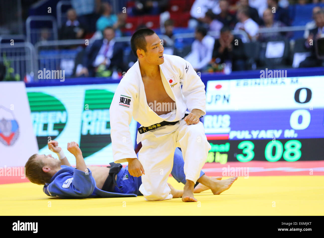 Traktor Ice Arena, Chelyabinsk, Russia. 26th Aug, 2014. (L-R) Pulyaev Mikhail (RUS), Masashi ...