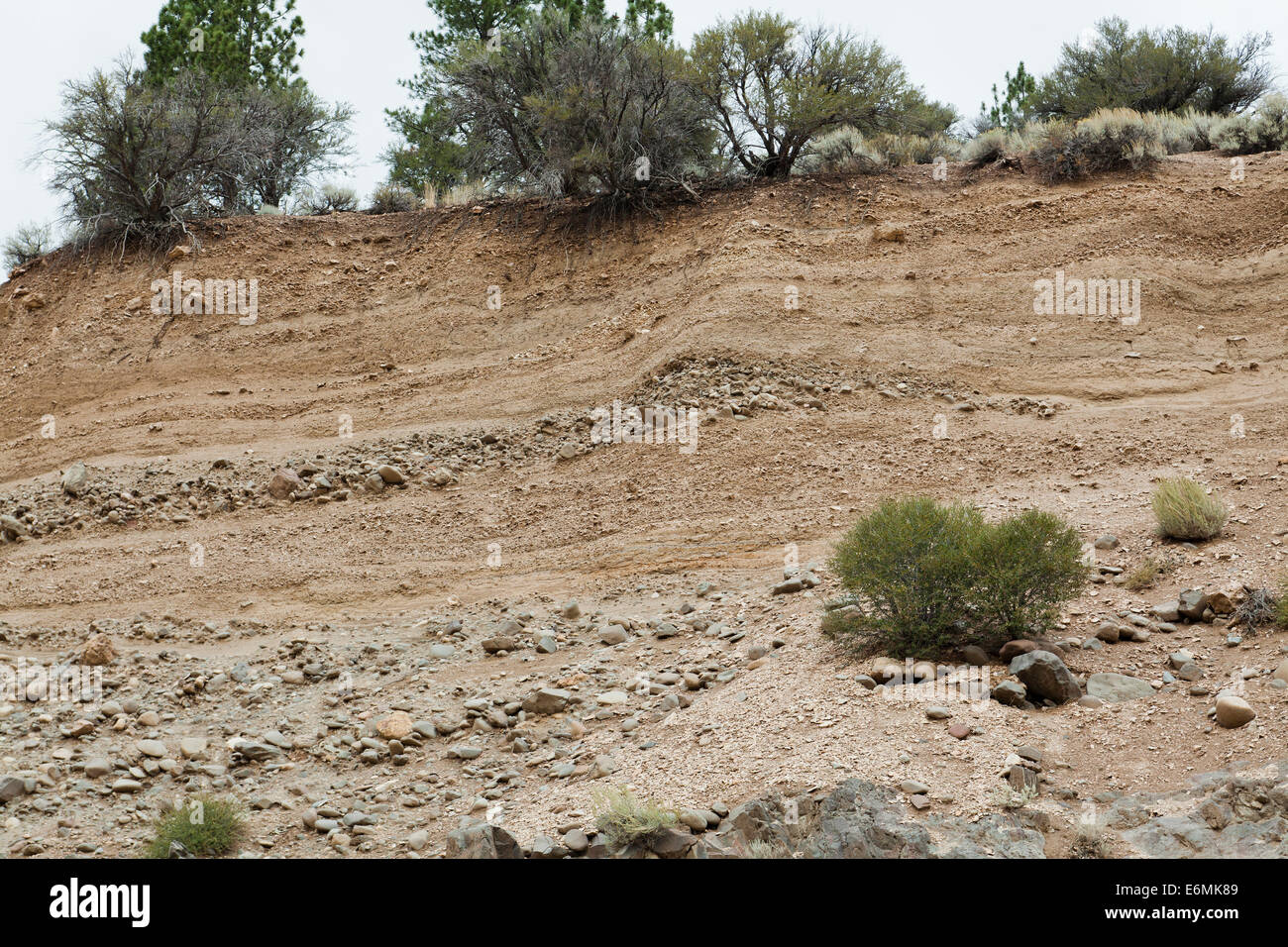 Exposed sedimentary soil layers - California USA Stock Photo - Alamy