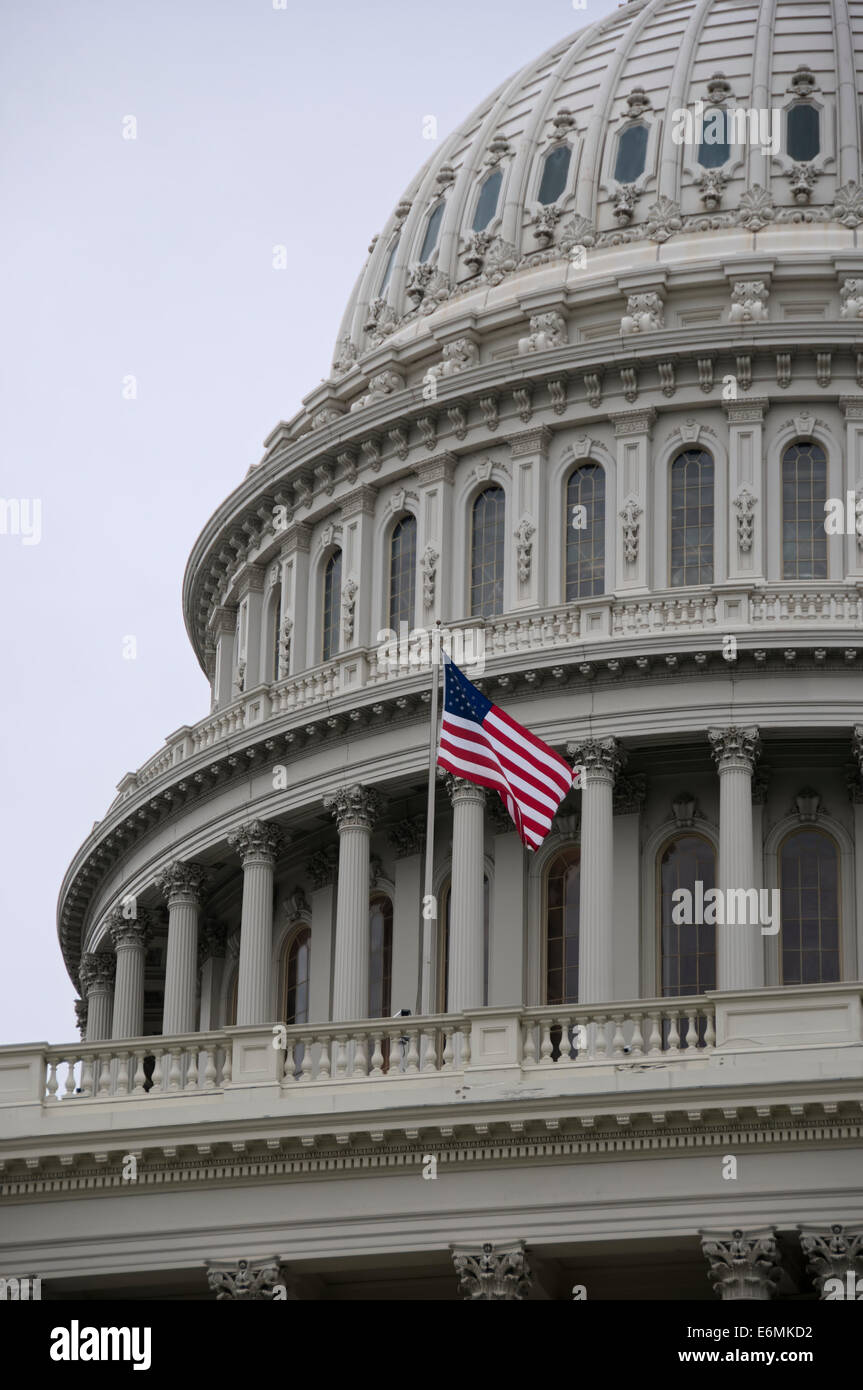 United States Capitol Building and Flag Stock Photo - Alamy