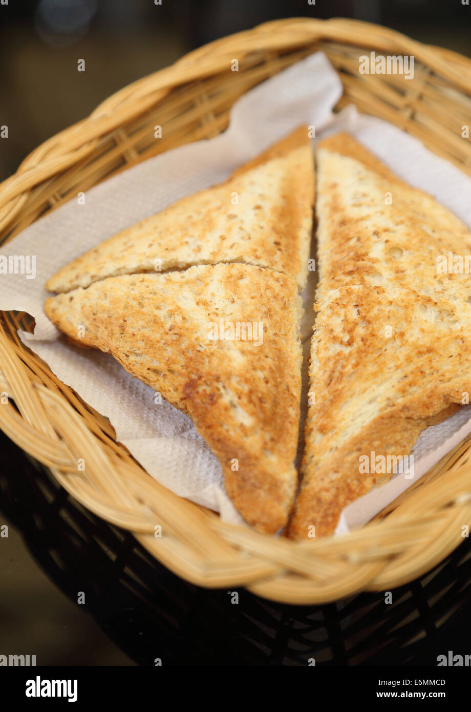 triangle hot sandwiches in basket Stock Photo - Alamy
