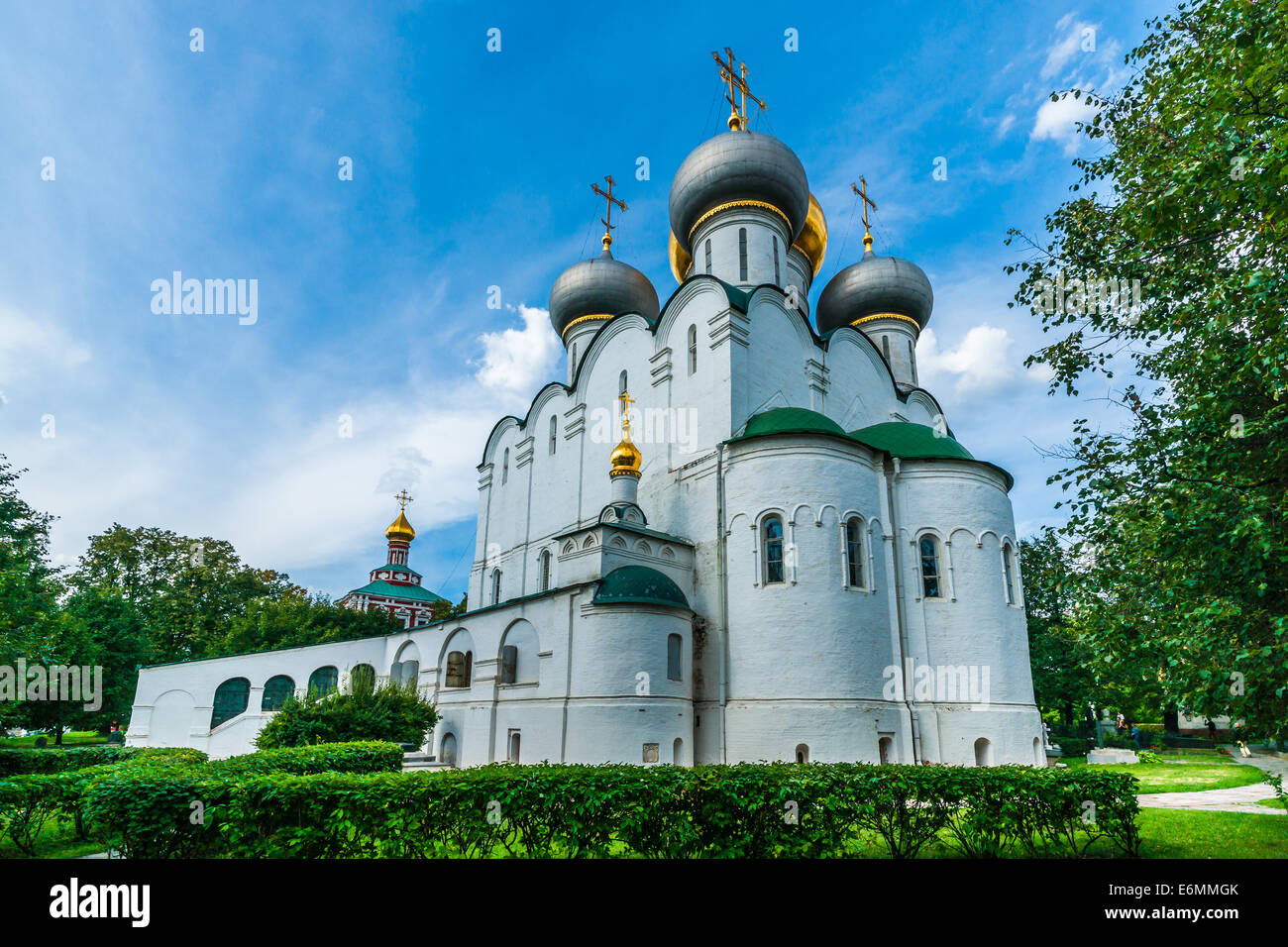 Novodevichy convent of Moscow. Cathedral of Our Lady of Smolensk Stock ...