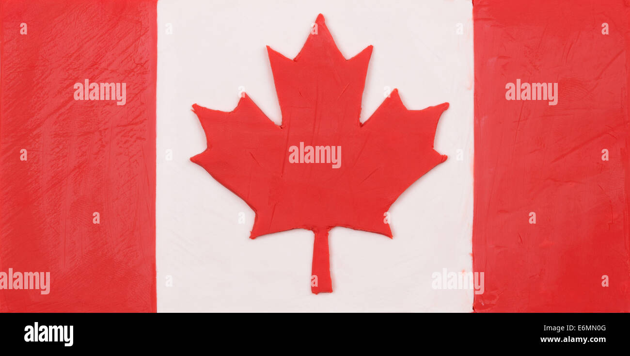Flag of Canada made of plasticine (Child's Play Clay). Closeup. Flag ...