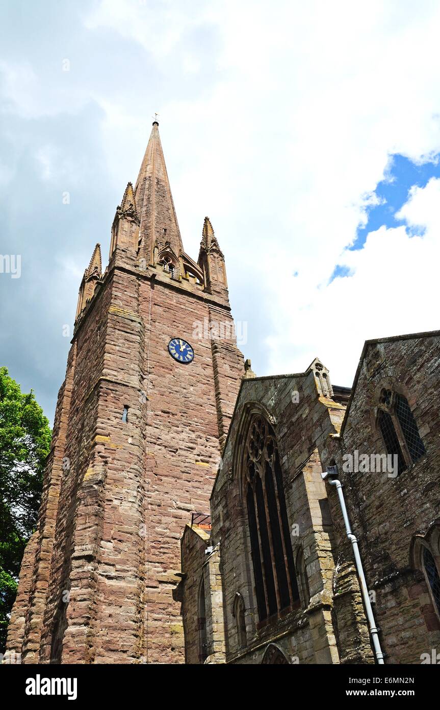St Peter and St Paul church spire, Weobley, Herefordshire, England, UK ...