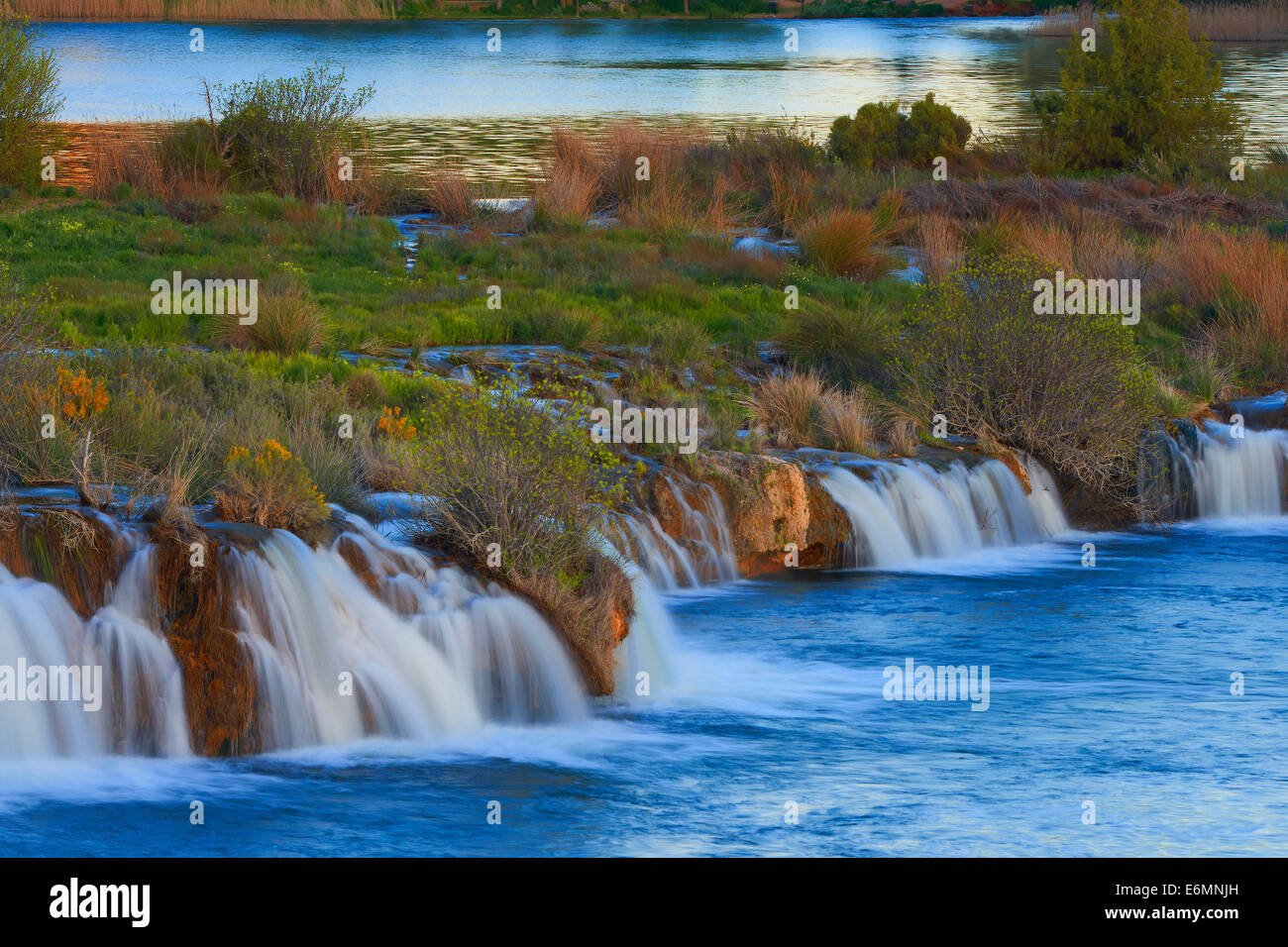Waterfalls, Ruidera Lagoons, Lagunas de Ruidera Natural Park, Campo de ...