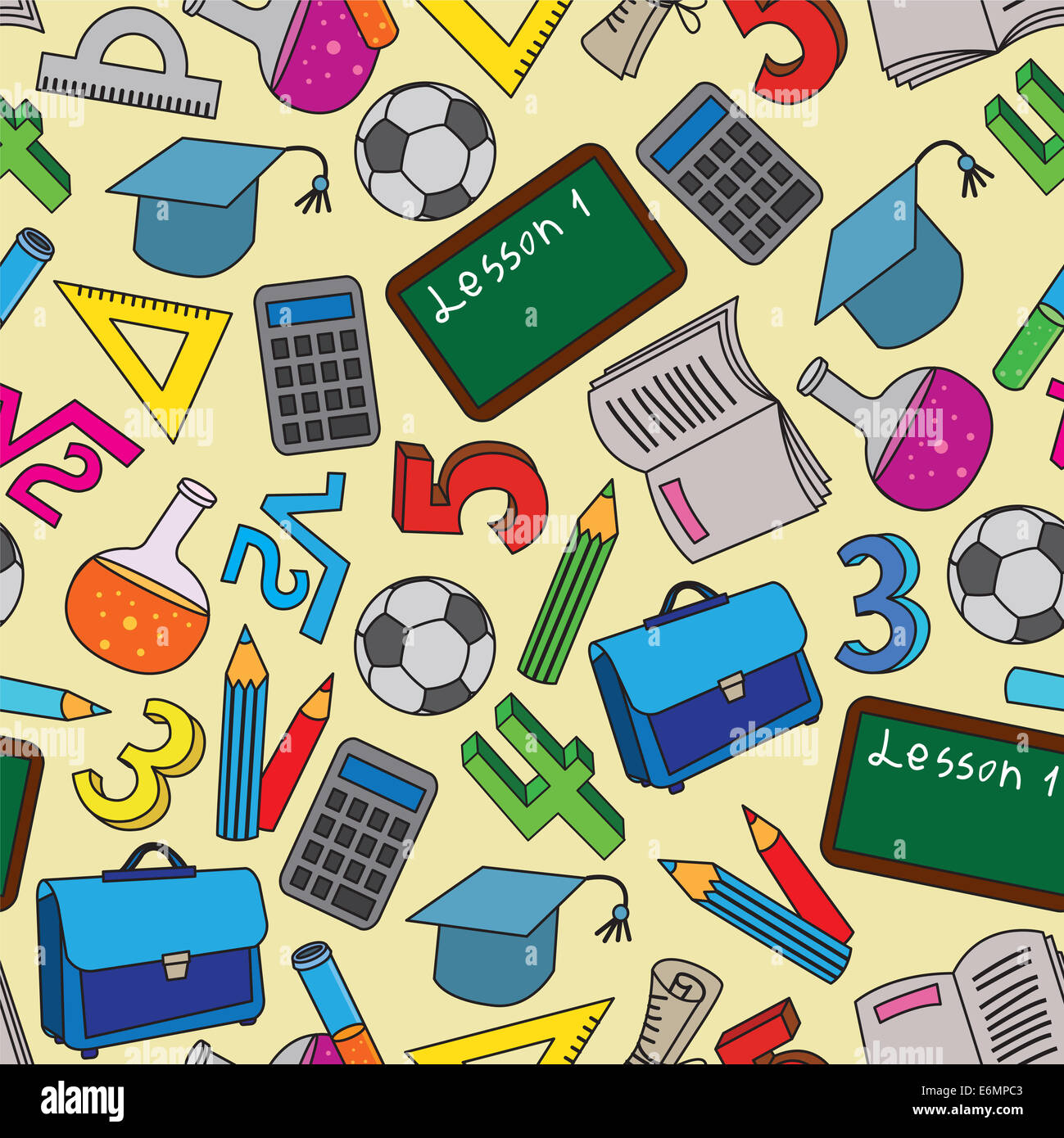 School education objects vector hi-res stock photography and images - Alamy
