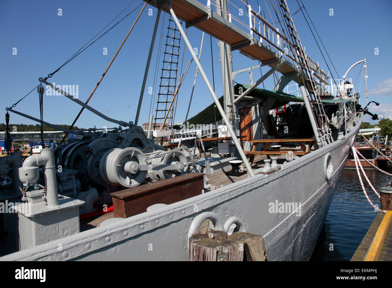 Whaling ship Southern Actor in Sandefjord, Norway. Today it is a museum ...