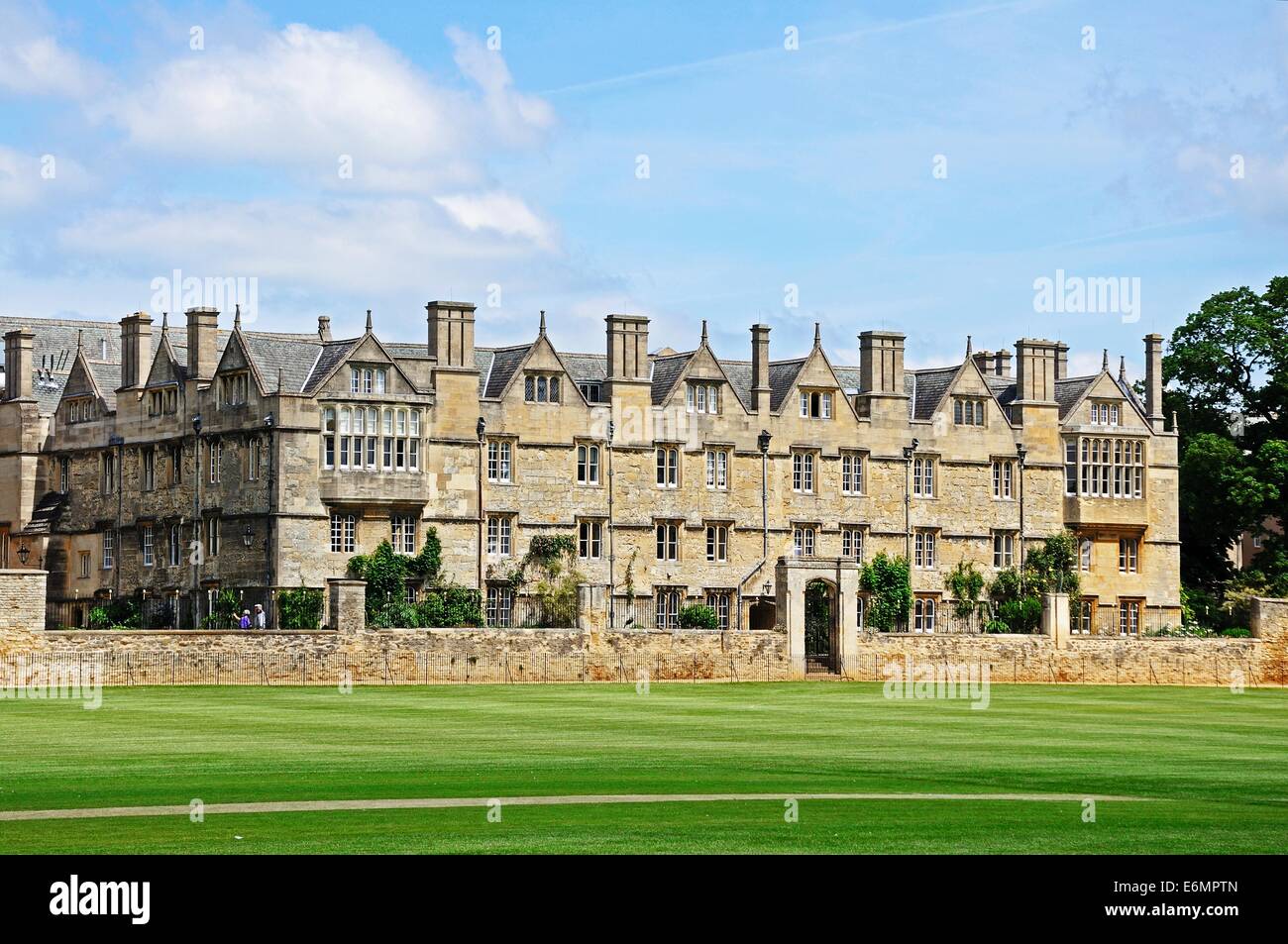 View of Merton College seen across Merton field, Oxford, Oxfordshire ...