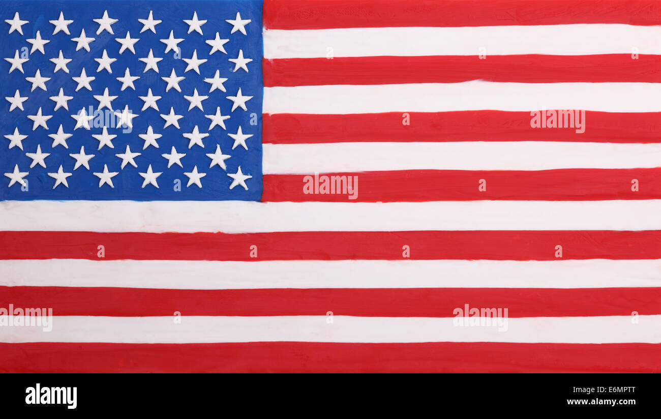 USA flag made of plasticine (Child's Play Clay). Flag made by me Stock ...