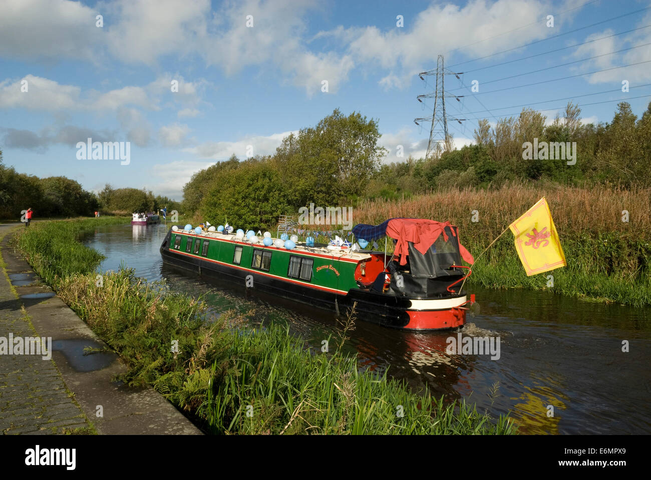 Canal narrowboat sailing as part of a flotilla on the Forth & Clyde ...