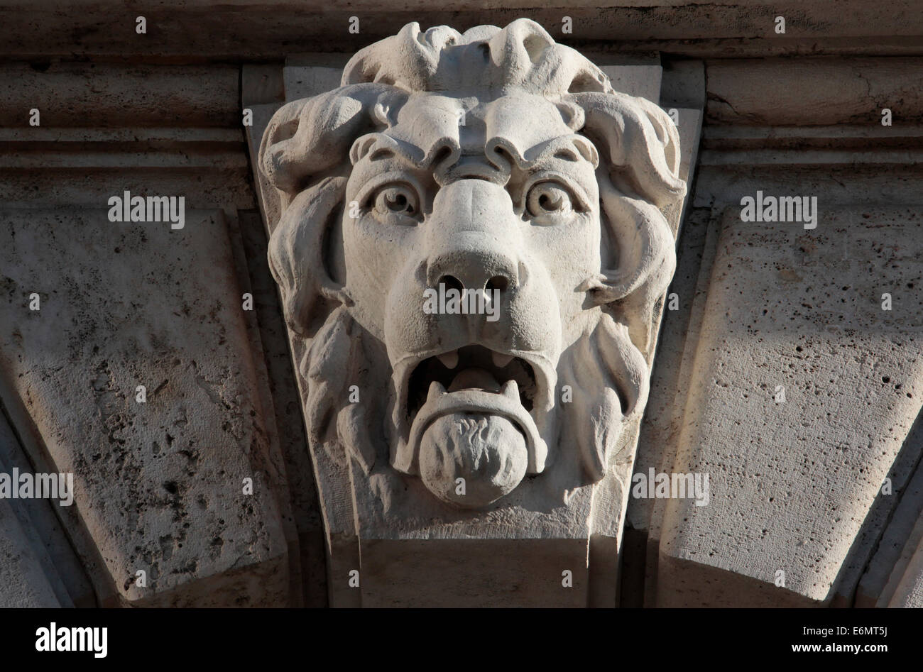 Renaissance building decorated stone lion in the Buda Castle Stock ...