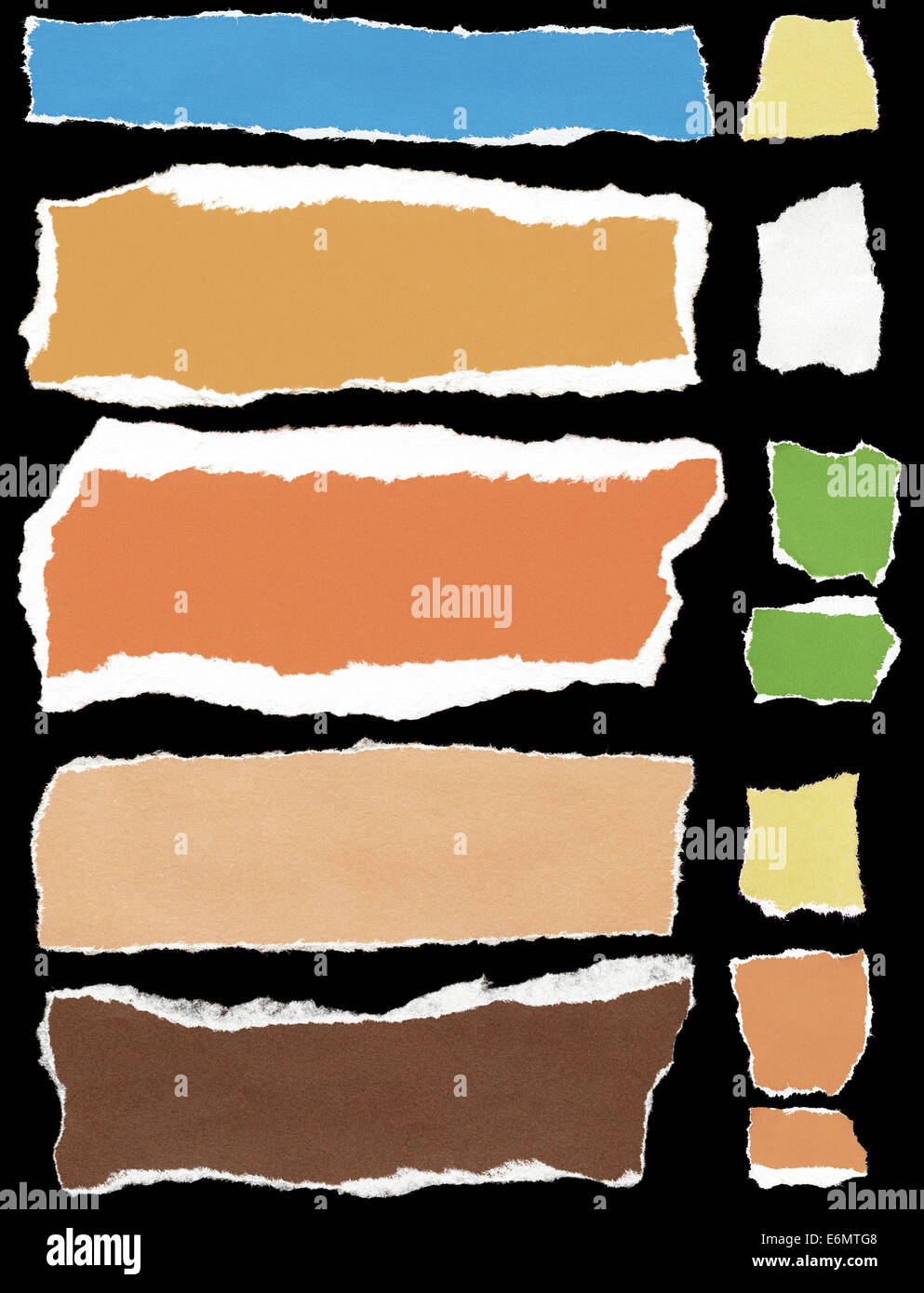 collection of colorful torn paper Stock Photo - Alamy