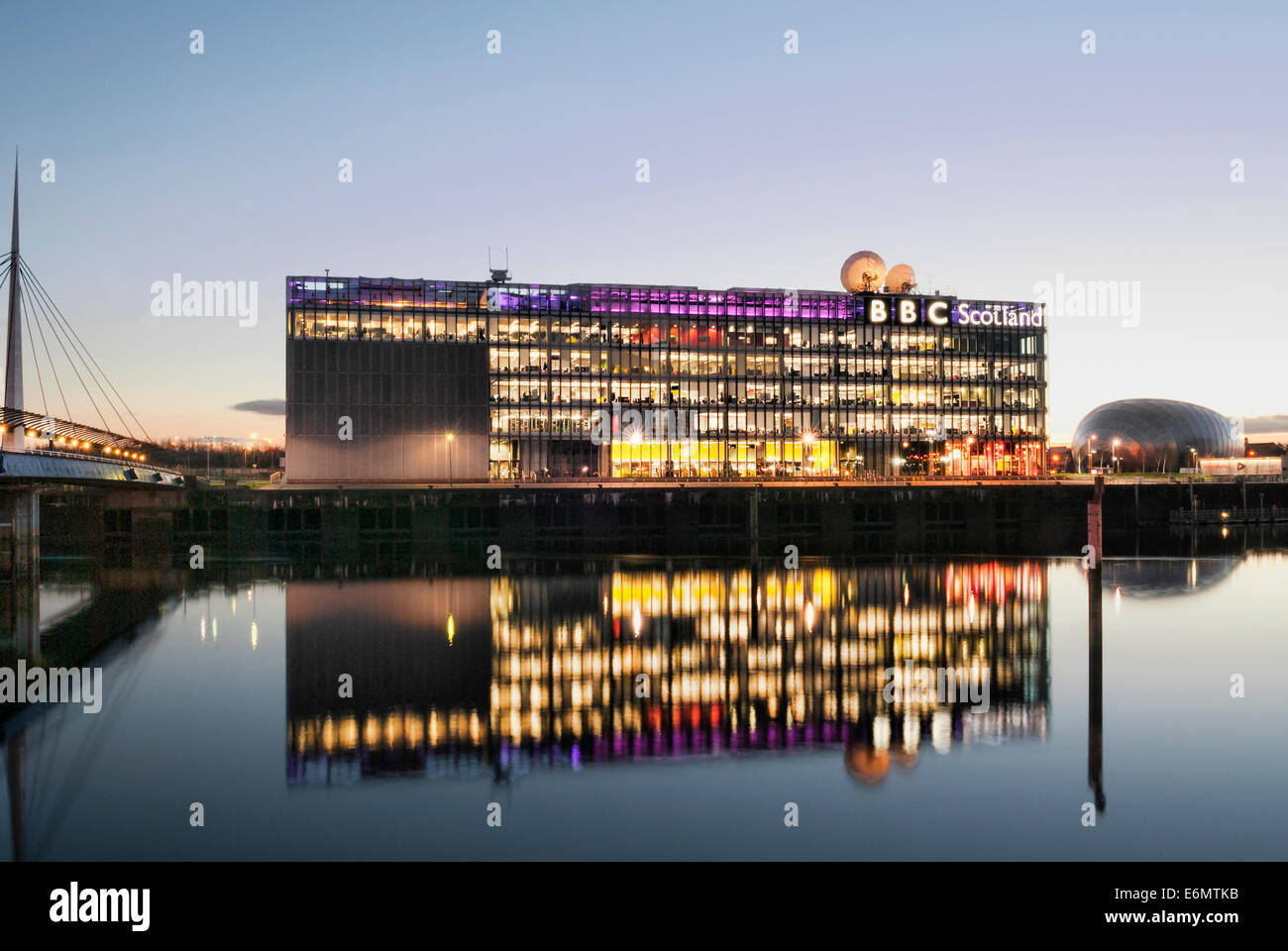 Night Photograph of the BBC Scottish Headquarters in Pacific Quay ...