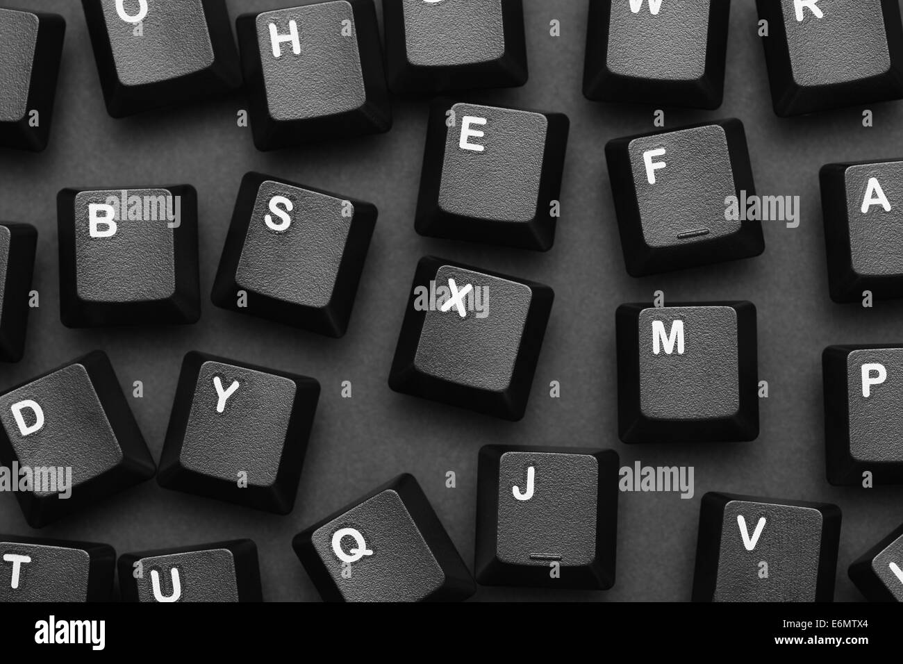 Black computer keys. Black and White Stock Photo - Alamy