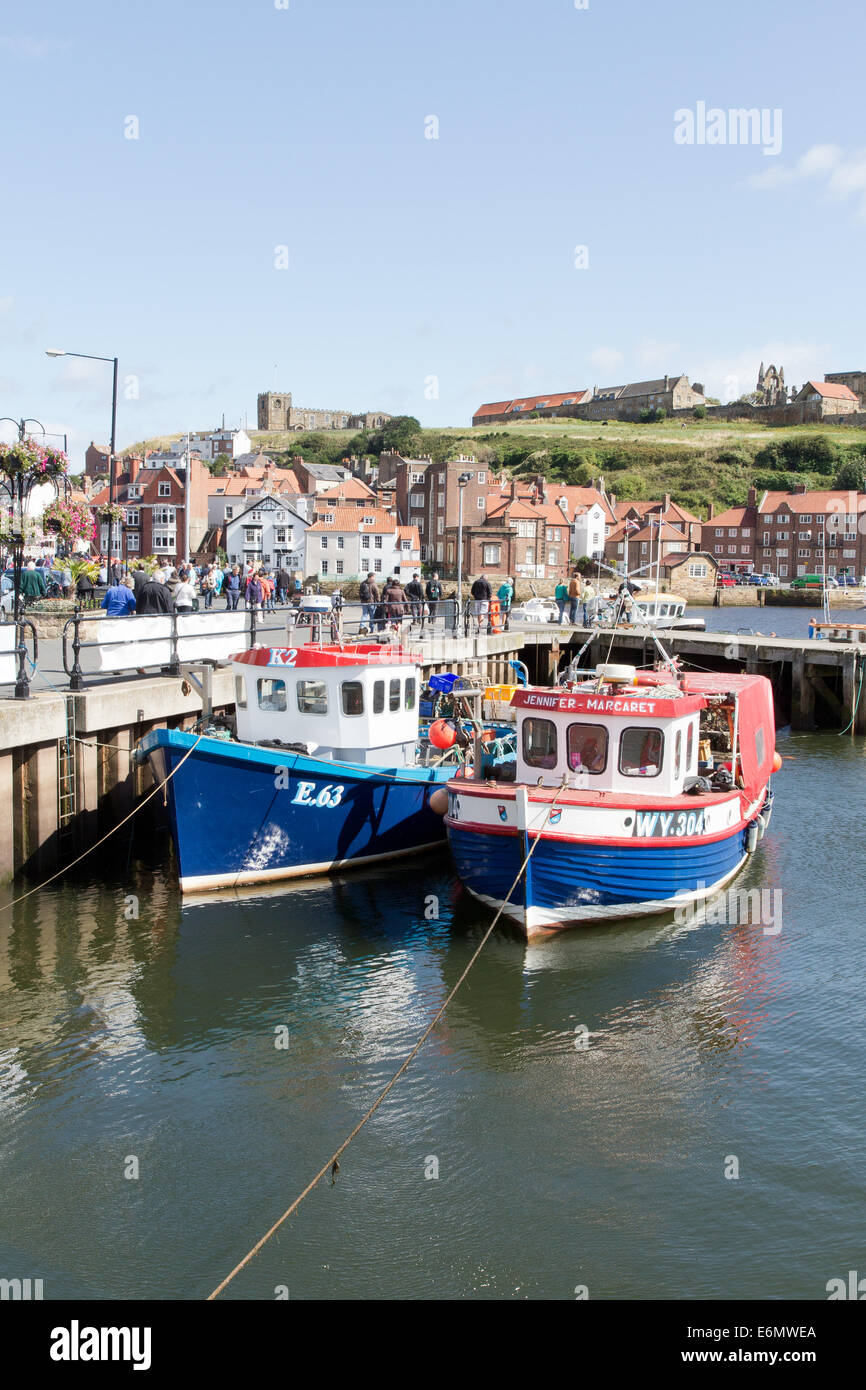 Whitby harbour with boats - north Yorkshire, England Stock Photo - Alamy