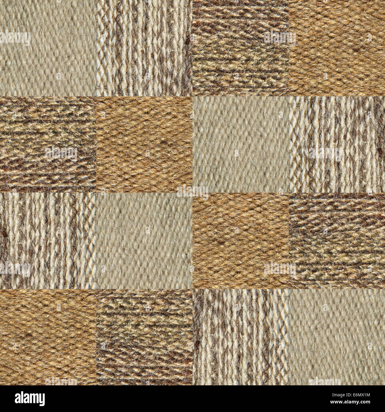 Camel wool fabric texture pattern collage in a chessboard order as ...