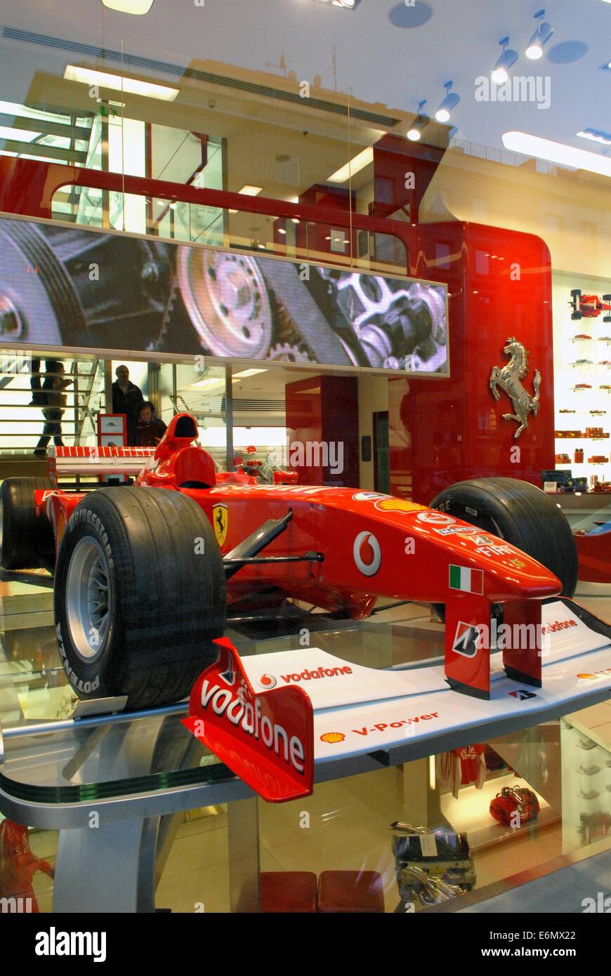 shopping in Milan downtown (Italy), Ferrari store in Vittorio Emanuele ...