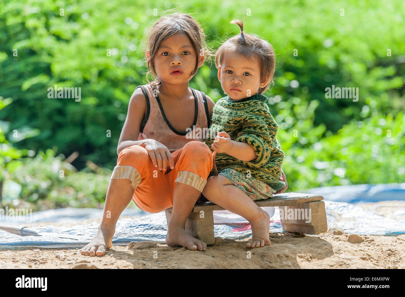 Khamu sister girls in Luang Prabang province Laos Stock Photo - Alamy
