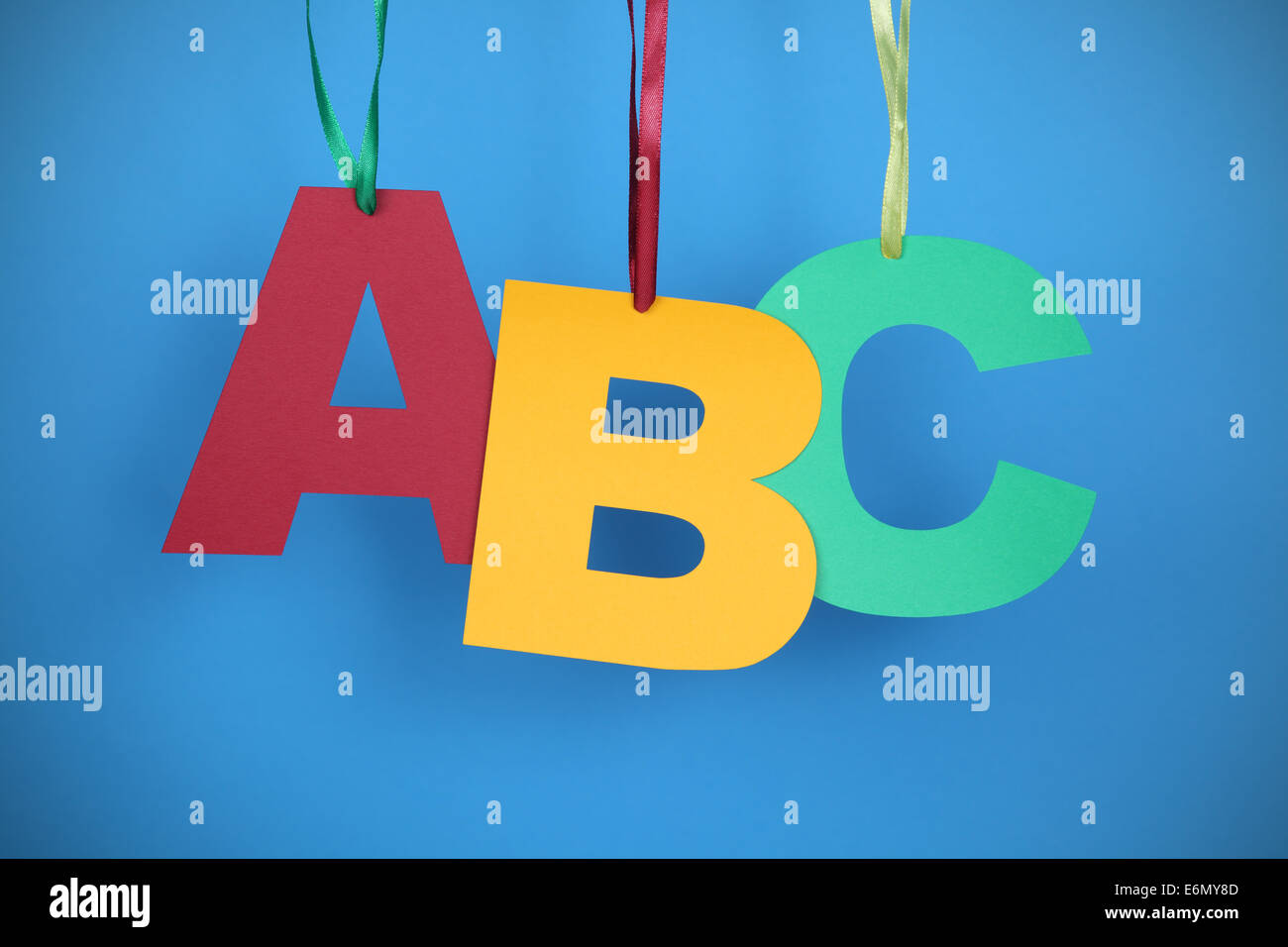 Paper ABC. Blue Background Stock Photo - Alamy