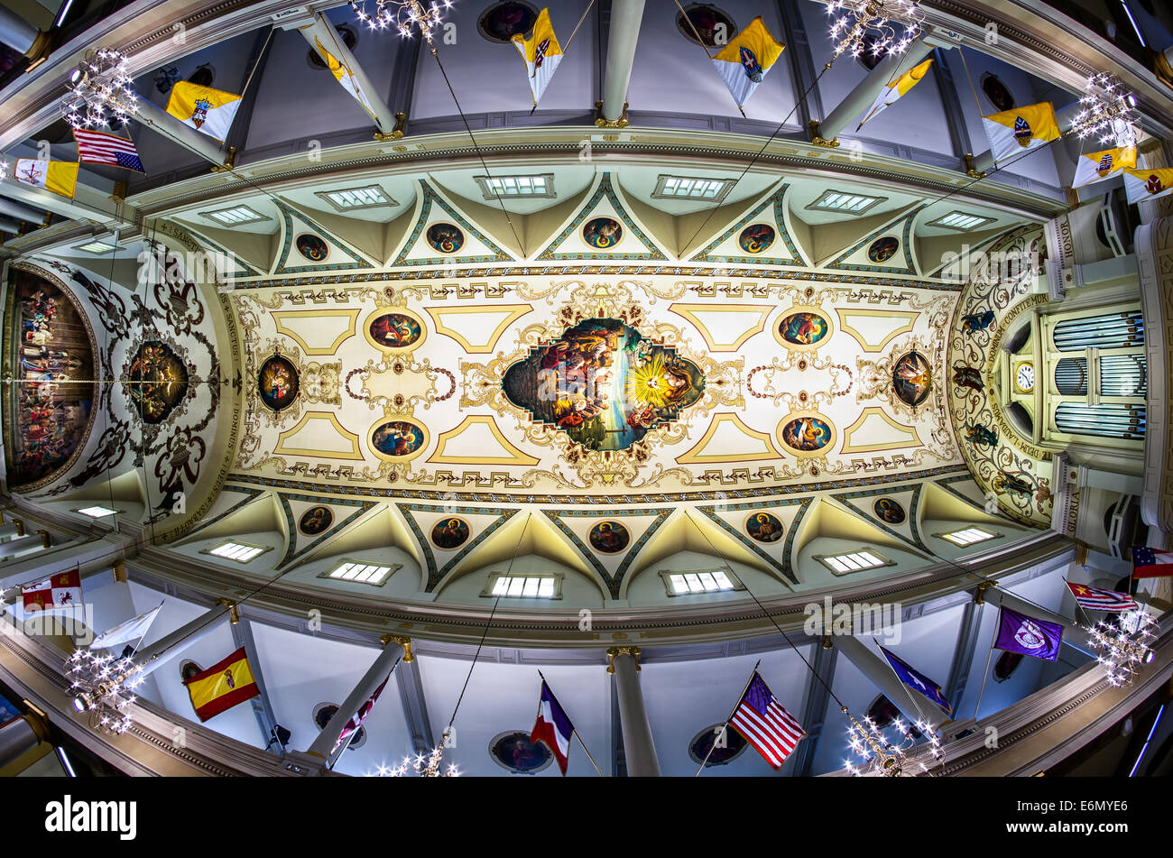 Looking Up at the St. Louis Cathedral, Ceiling in the French Quarter ...