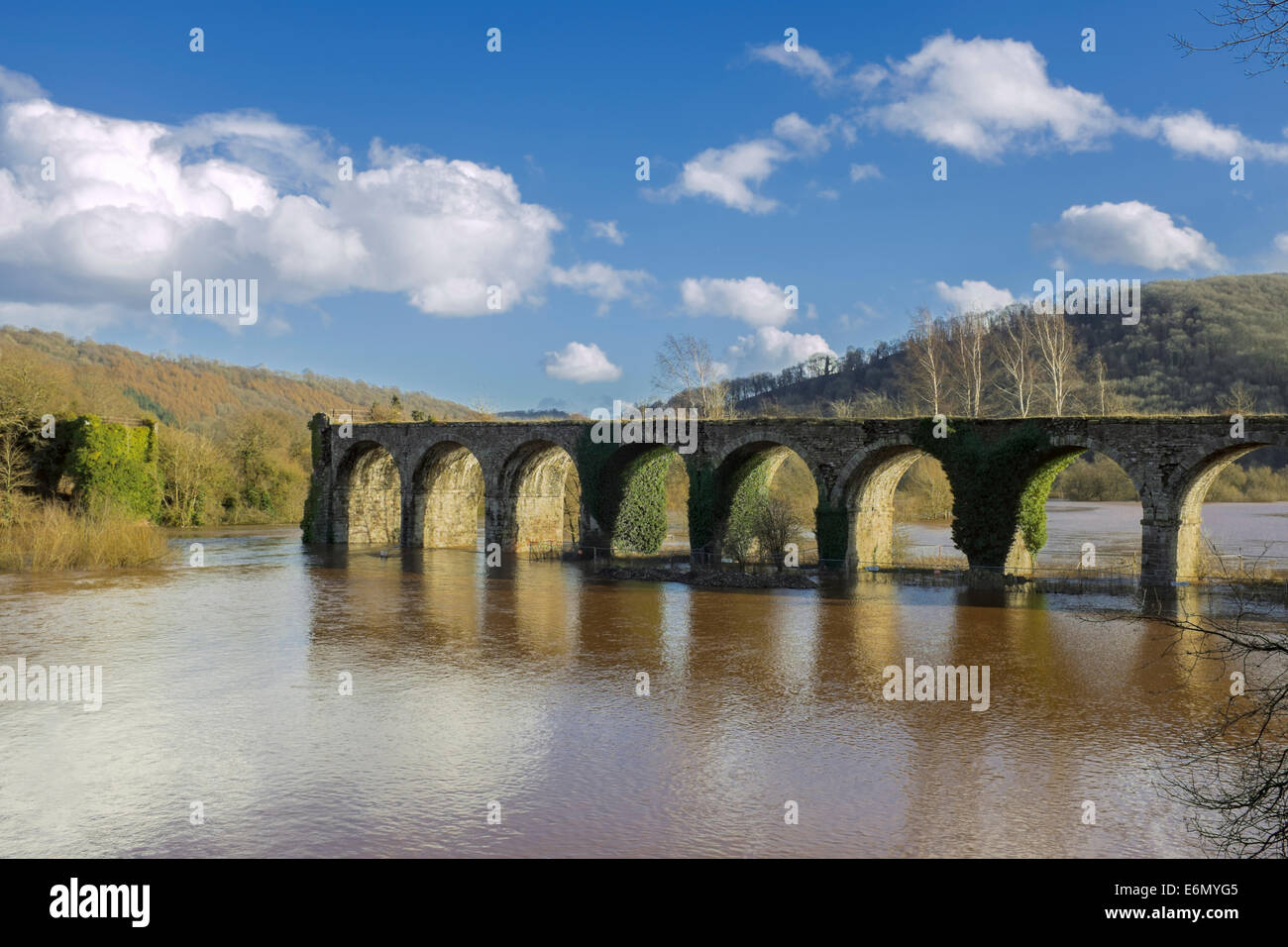 Remains of the Wye Valley Railway viaduct at Monmouth, South Wales ...