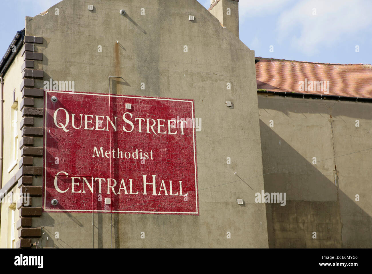 Large gable end sign for Queen Street Methodist Central Hall, Queen ...