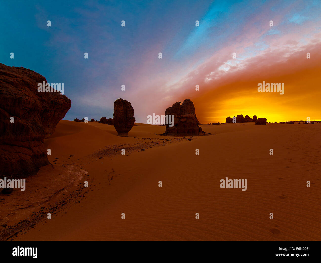 Rock formation, Sahara Desert, Algeria Stock Photo - Alamy