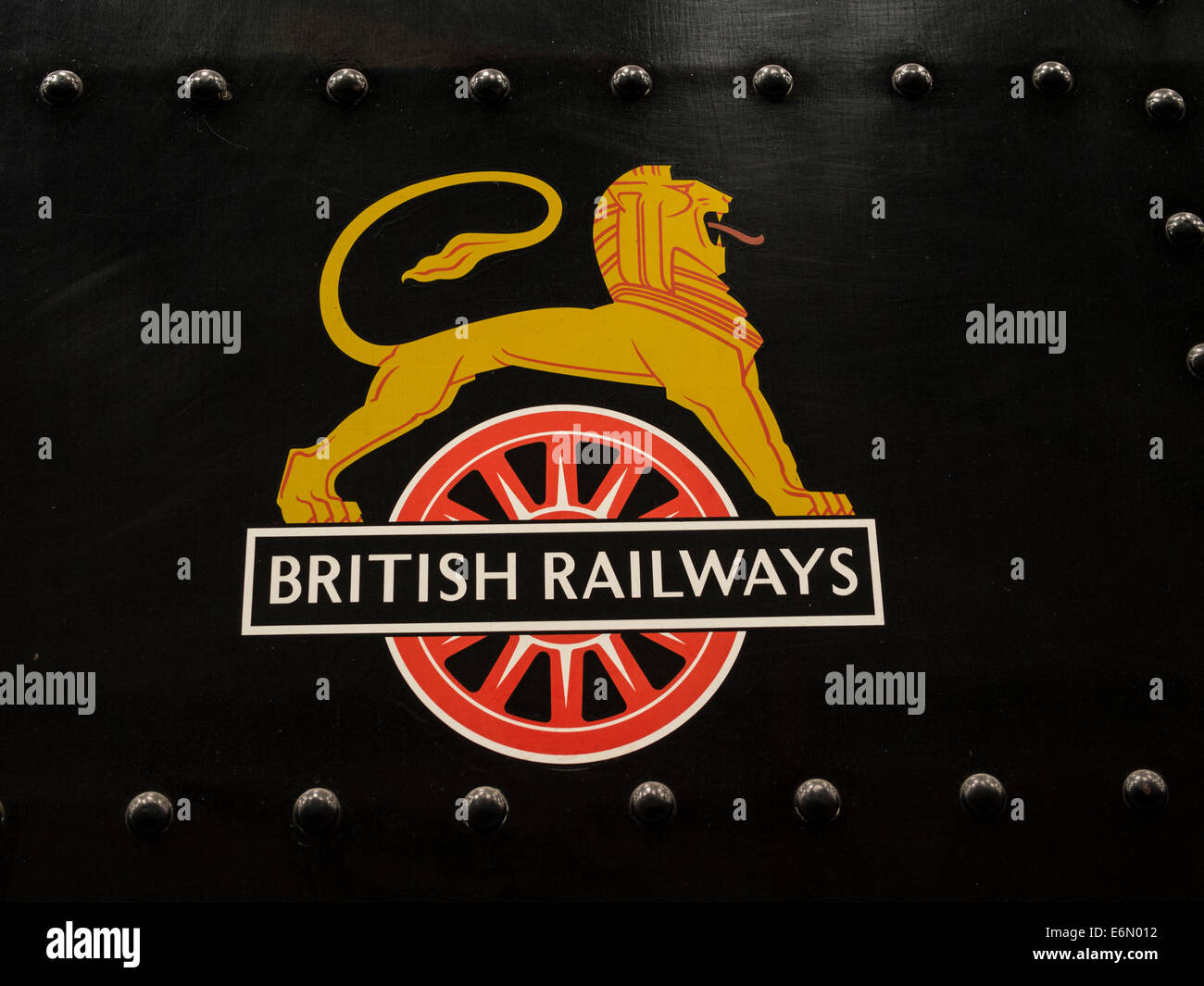 British Rail logo on a vintage steam engine at the Lakeside and ...