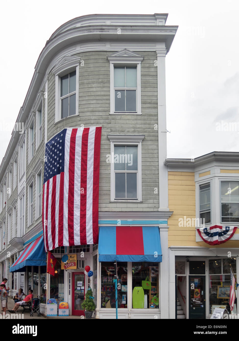 Odd-shaped building in Marblehead Massachusetts decorated for July 4 ...