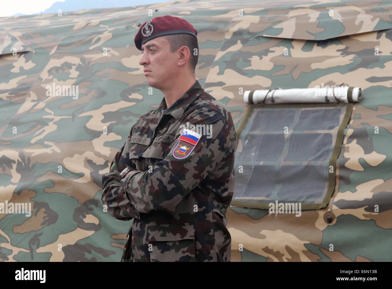 MLF, European Multinational Land Force; Slovenian army officer Stock ...