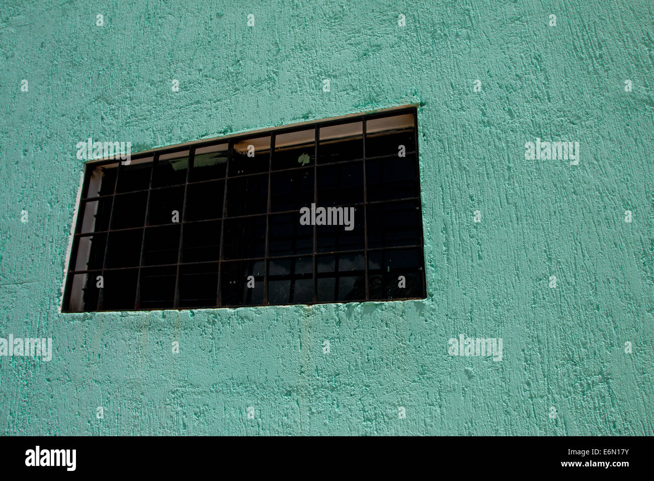 Rectangle window with bars Stock Photo - Alamy