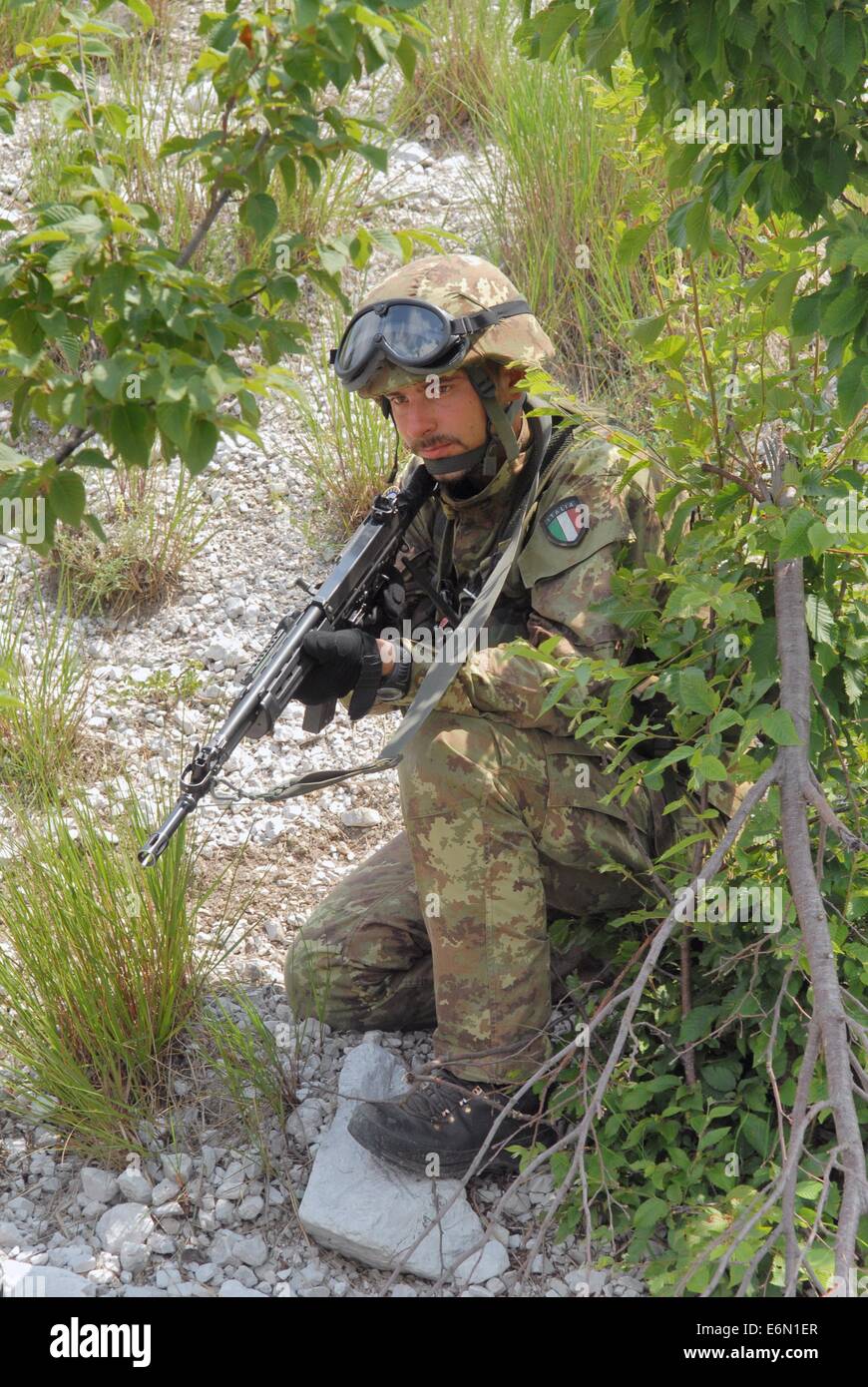 MLF, European Multinational Land Force; Italian army, soldier of 8 ...