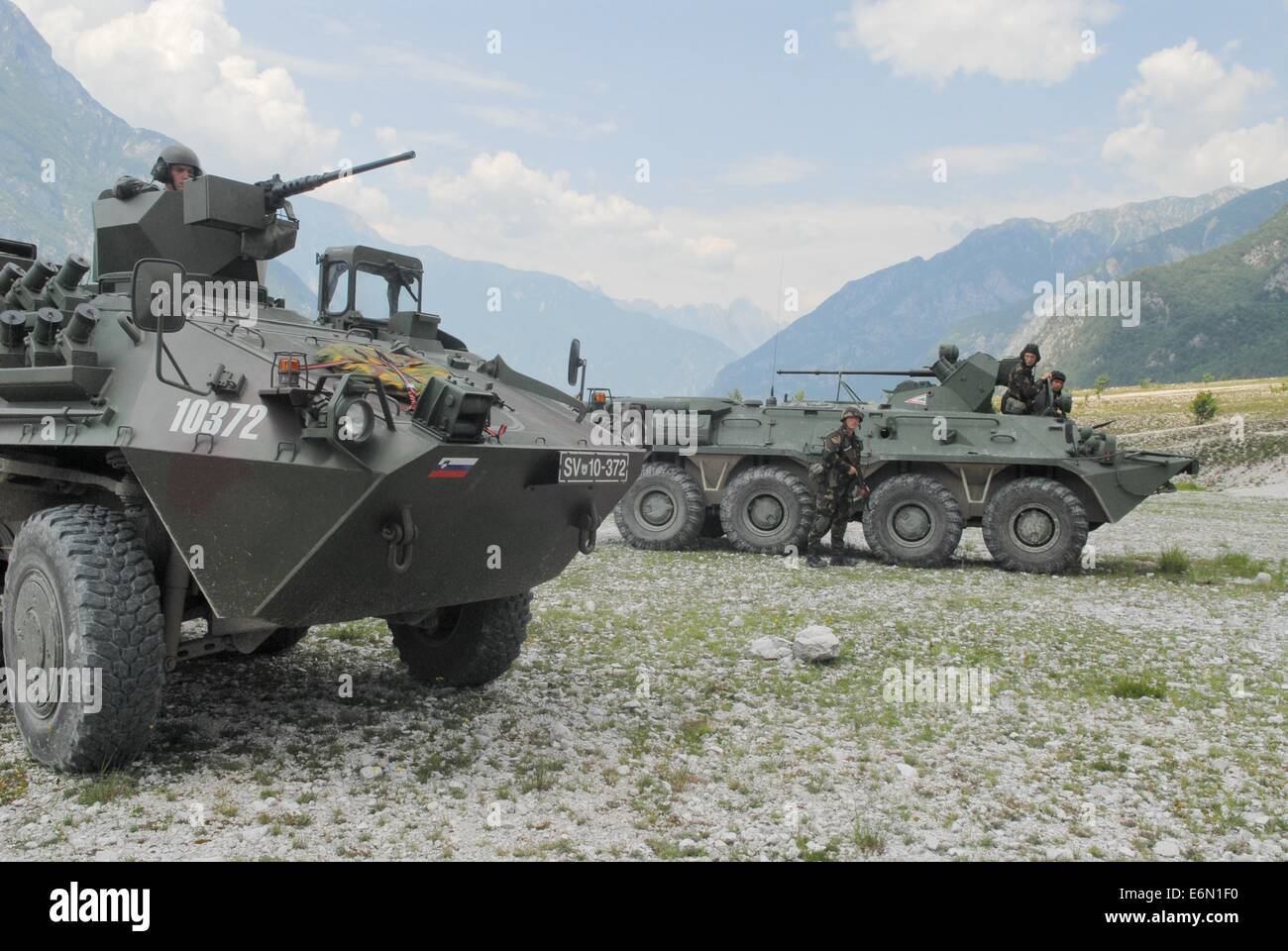 MLF, European Multinational Land Force; armored car Valuk of Slovenian ...