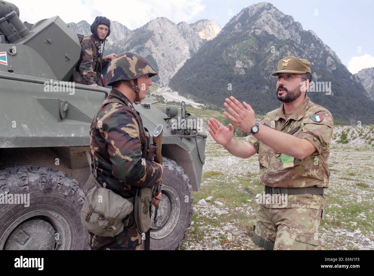 MLF, European Multinational Land Force; Italian officer of Mountain ...