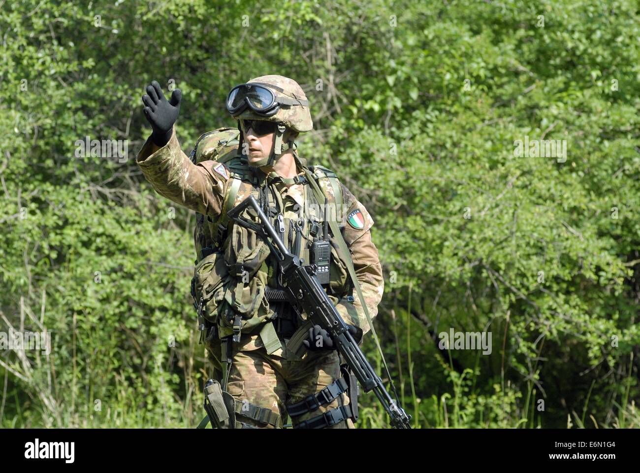 MLF, European Multinational Land Force; Italian army, squad of 8 ...
