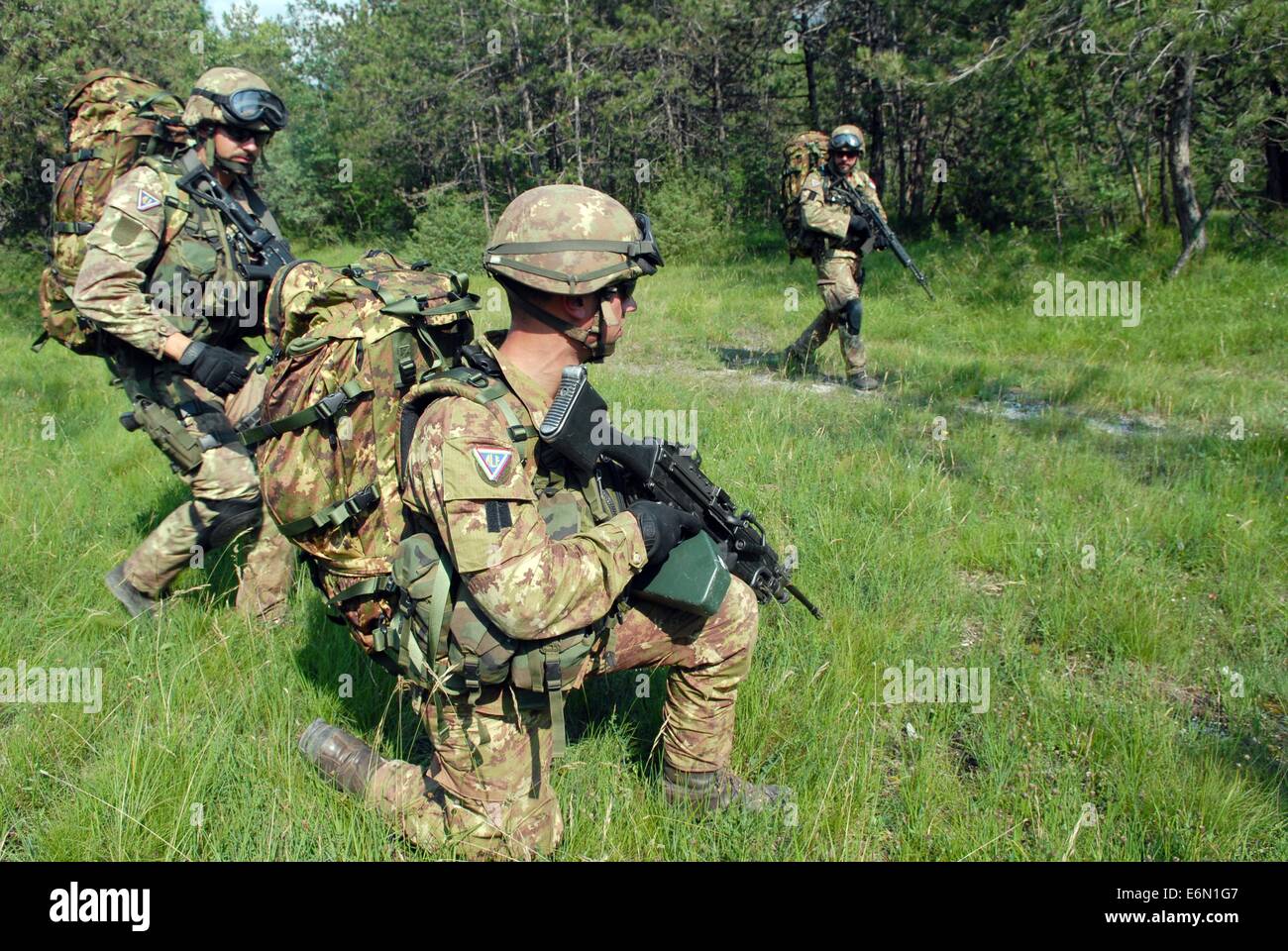 MLF, European Multinational Land Force; Italian army, squad of 8 ...