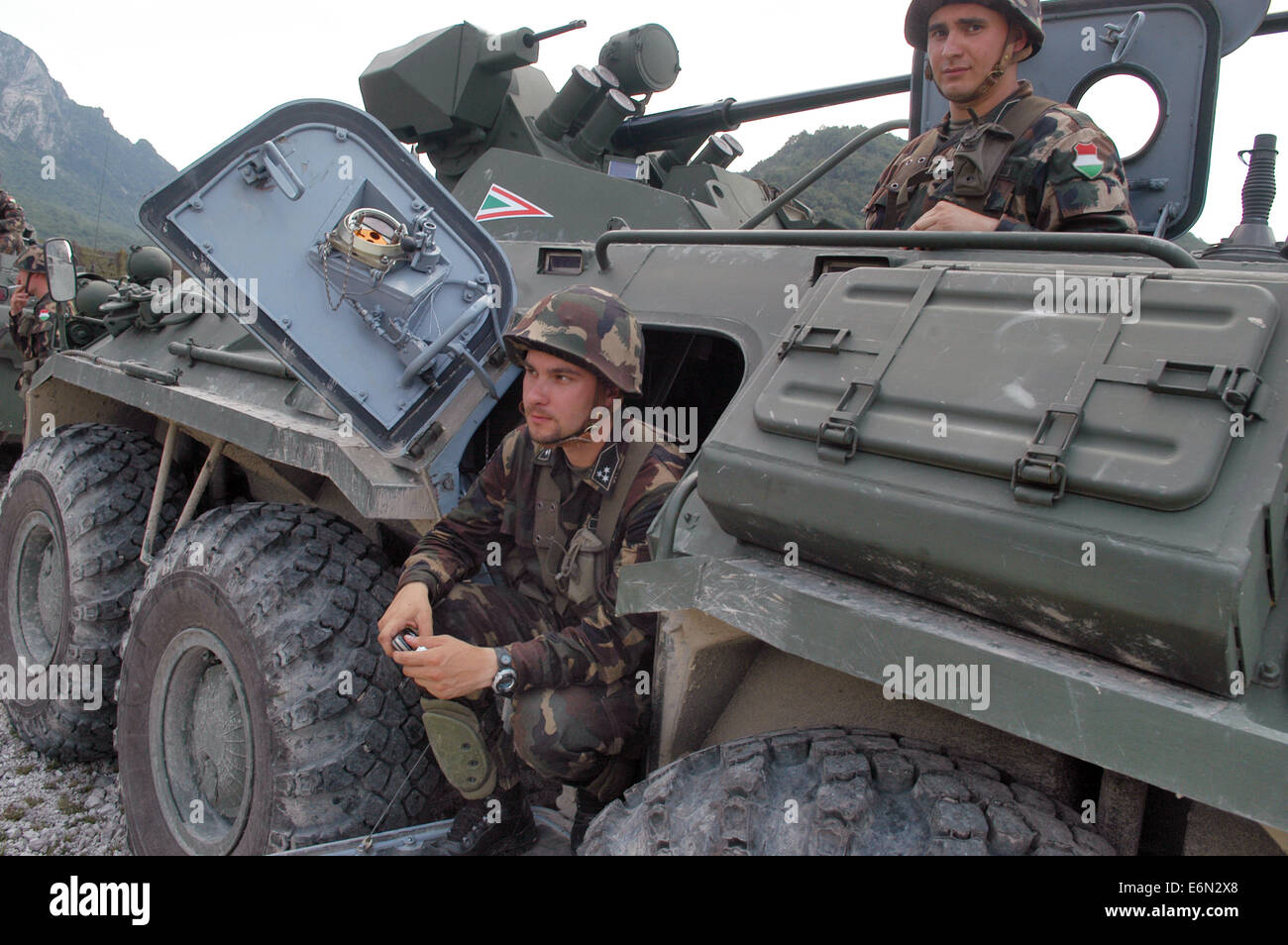 MLF, European Multinational Land Force; Hungarian army, infantry patrol ...