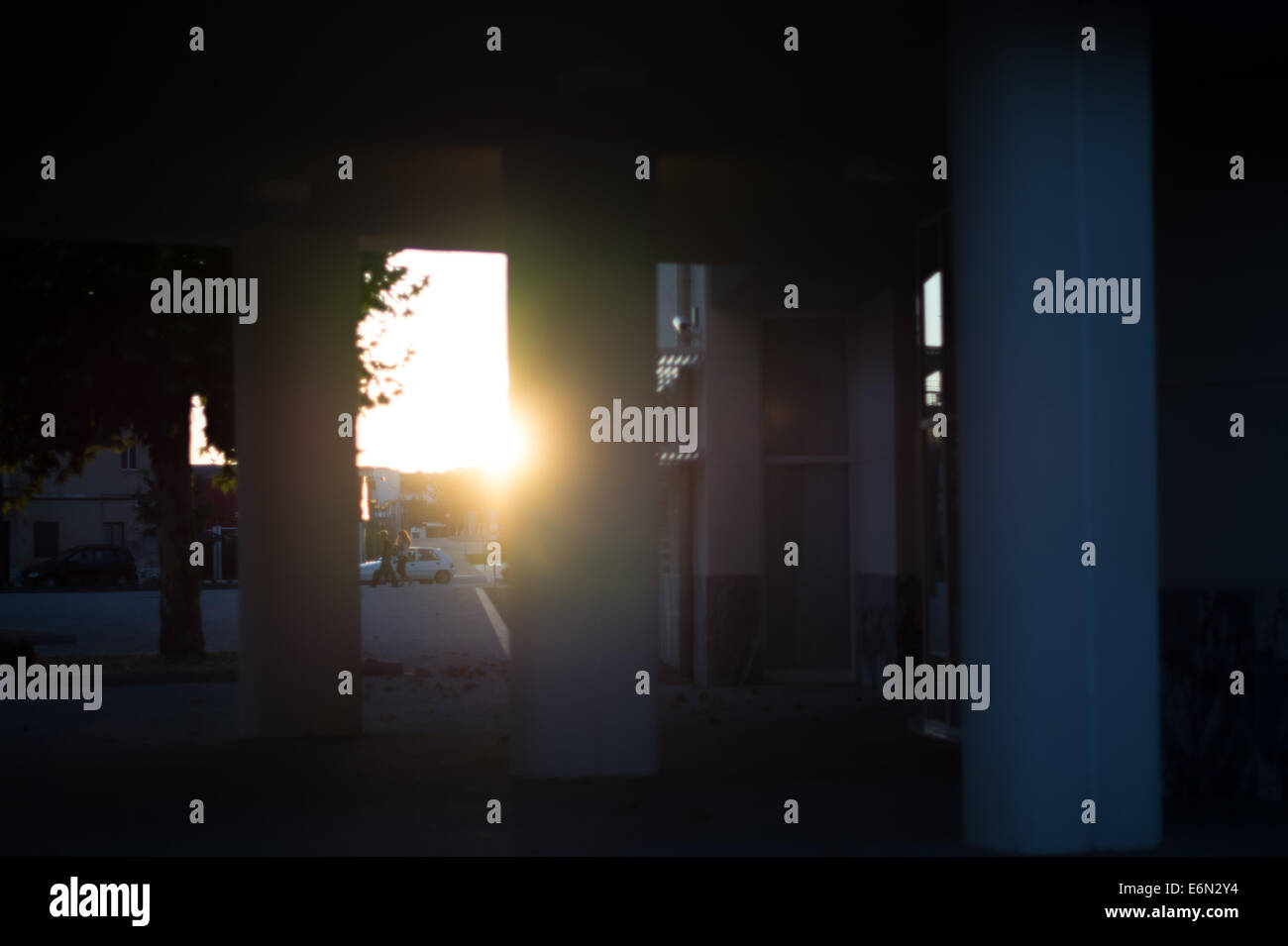 Sunlight coming through building Stock Photo - Alamy