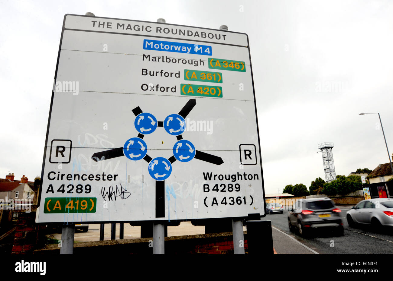 Roundabout road sign magic roundabout hi-res stock photography and ...